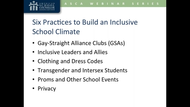 Best Practices for Creating an LGBTQ-inclusive School Climate – ASCA On Air